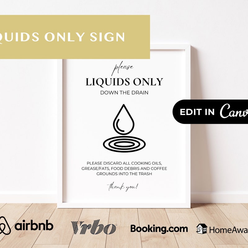 No Food Down the Sink Signs - Etsy