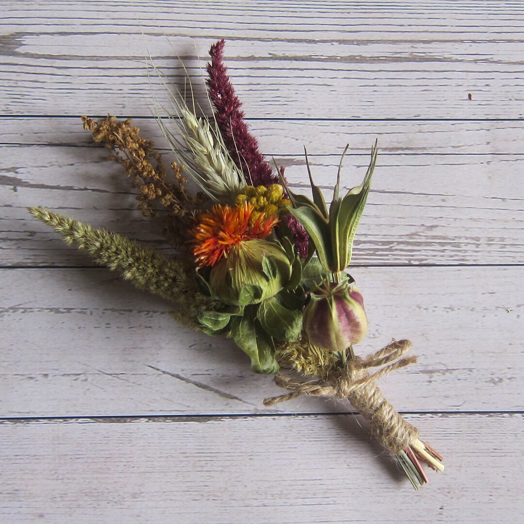 Dried Flower Wedding Dried Flowers Boho Buttonholes Boutonniere ...