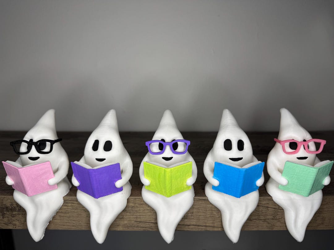 Reading Bookshelf Ghost, Bookshelf Decor, Ghost Decor, Book Ghost ...