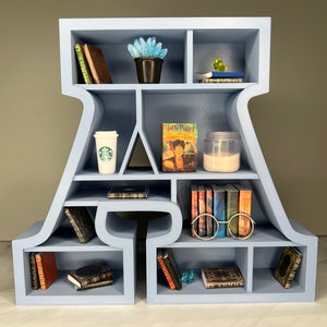 Custom Initial Bookshelf: Miniature Letter Bookcase, Personalized Decor ...