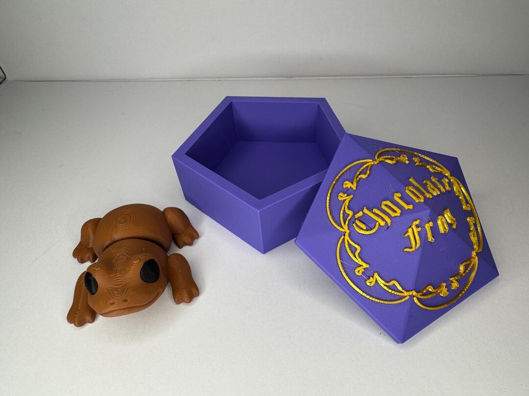 3D Printed Chocolate Frog in Box, Articulated Chocolate Frog, Chocolate ...