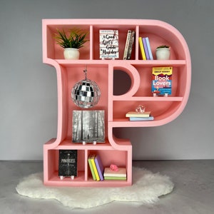 Custom Initial Bookshelf: Miniature Letter Bookcase, Personalized Decor ...
