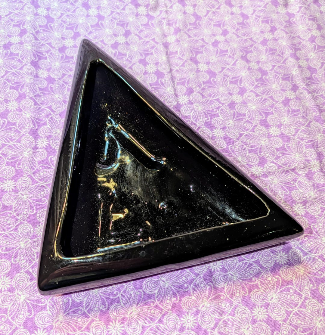 Vintage Triangular Black Catch-all Tray - Etsy
