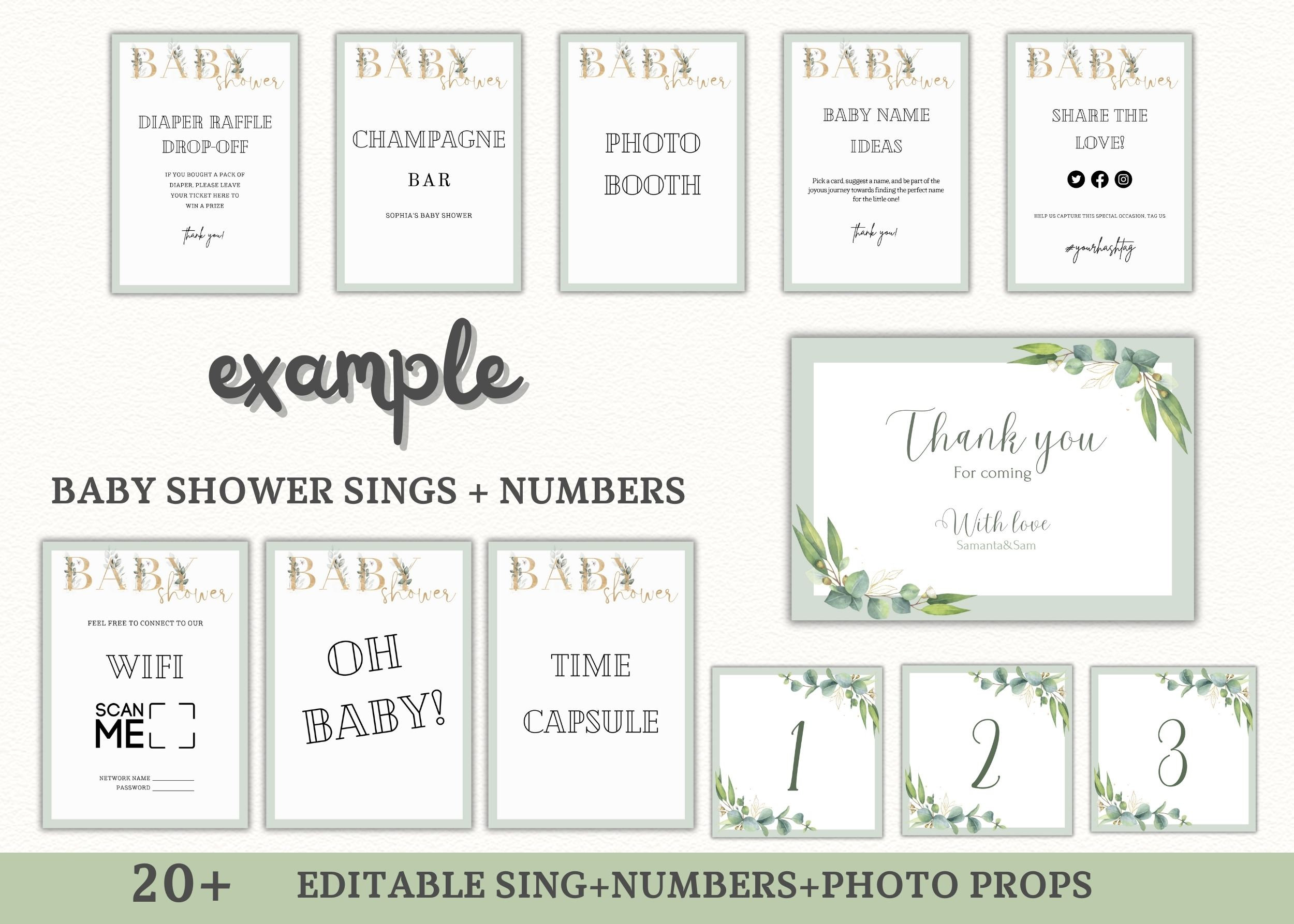 Printable Baby Shower Pack, Minimalist Baby Shower Games Bundle ...