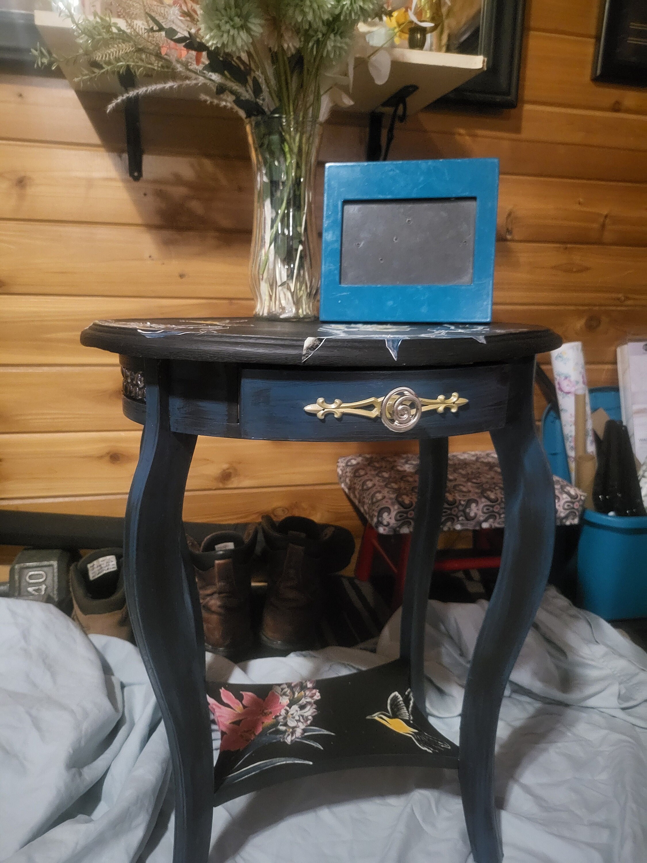 Hand Painted End Table, Boho Table,painted Table - Etsy