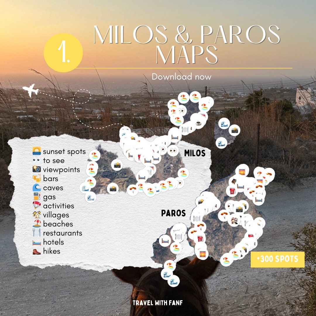Milos & Paros Travel Maps, Milos Travel Map, Paros Guide, Milos Ebook ...