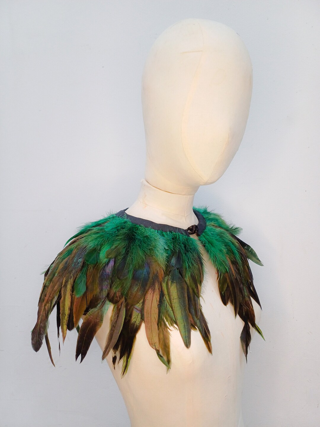 Emerald Green Feather Collar - Etsy