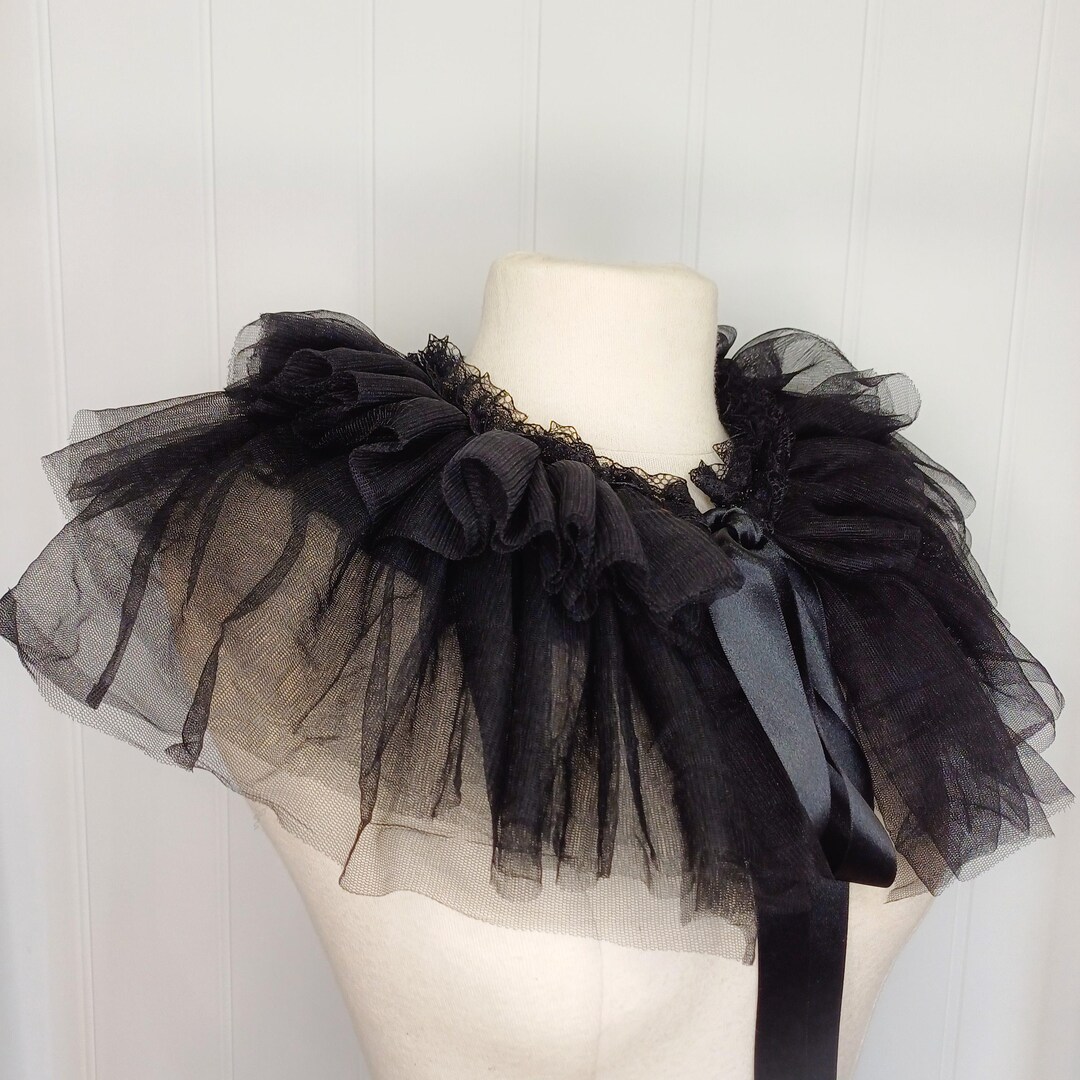 Black Tulle Gothic Ruffled Collar - Etsy