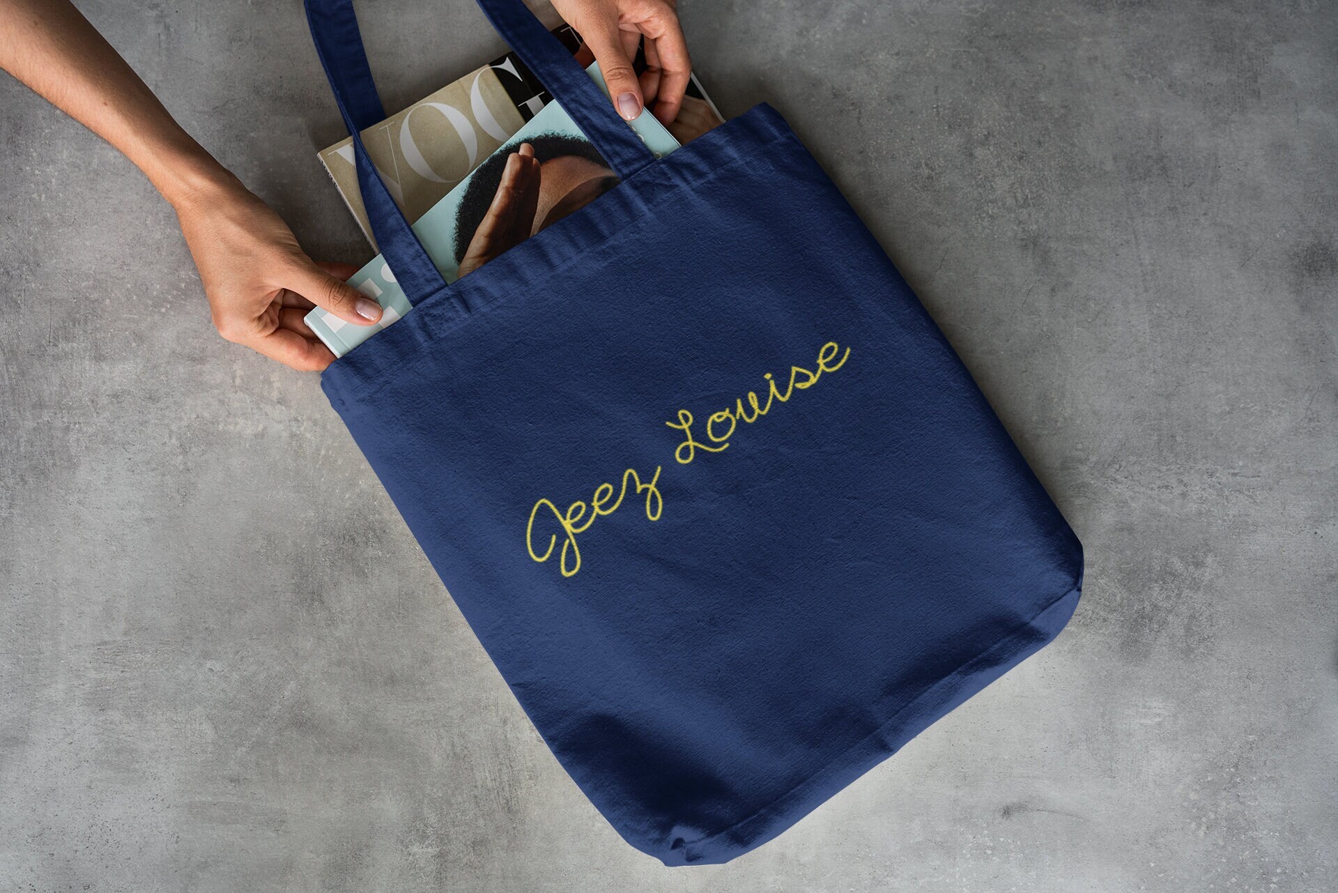 Jeez Louise Classic Tote Bag, Midwestern Phrase Bag, Midwest Book Bag ...