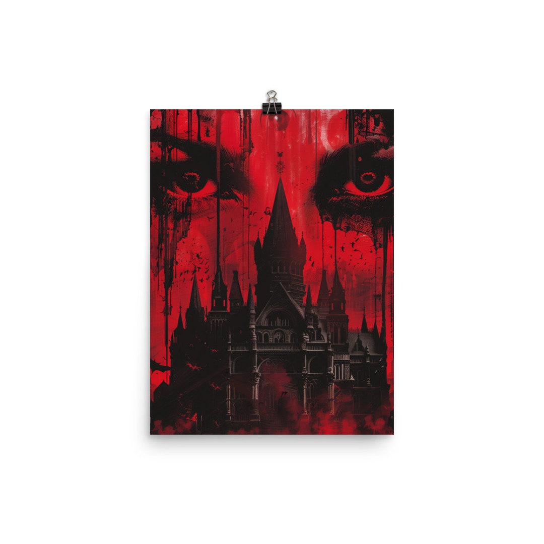 Horror Themed Cathedral Print, AI Gothic Matte Paper Poster unframed - Etsy
