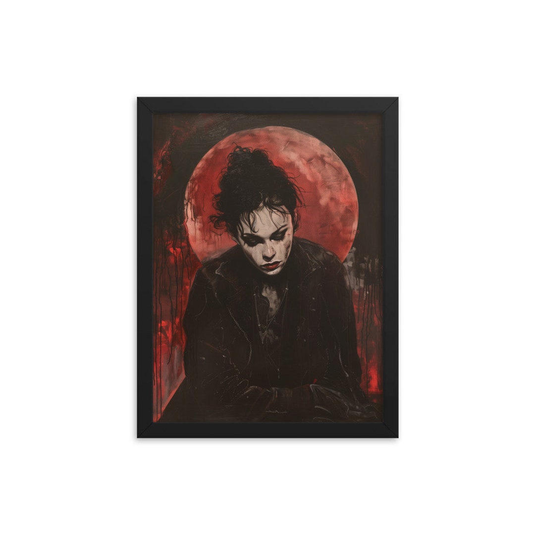 Horror Woman in Black Theme, Dark Gothic Framed AI Art - Etsy
