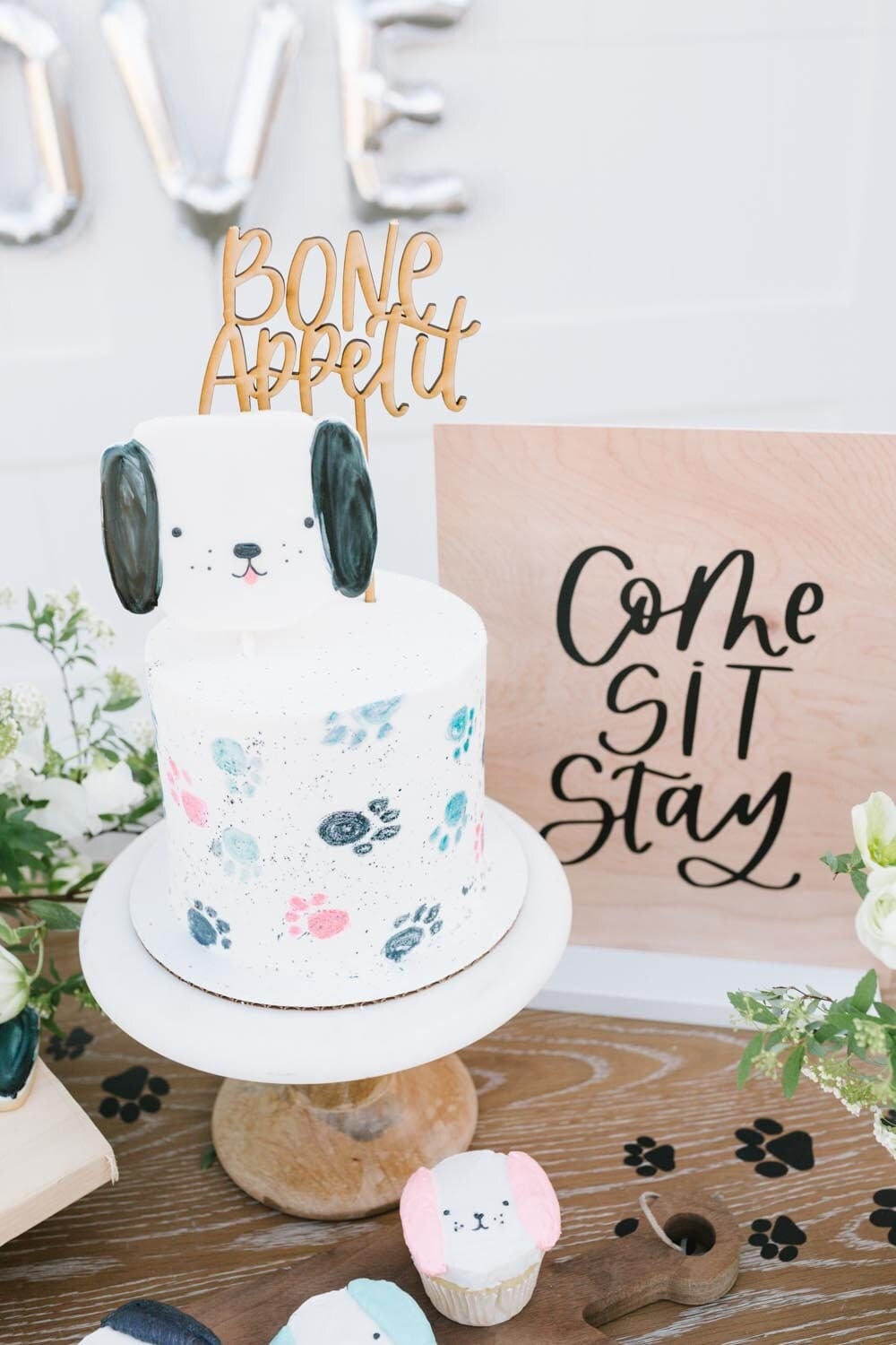 Bone Appetit Cake Topper | Puppy Dog Party | Birthday Cake Topper ...