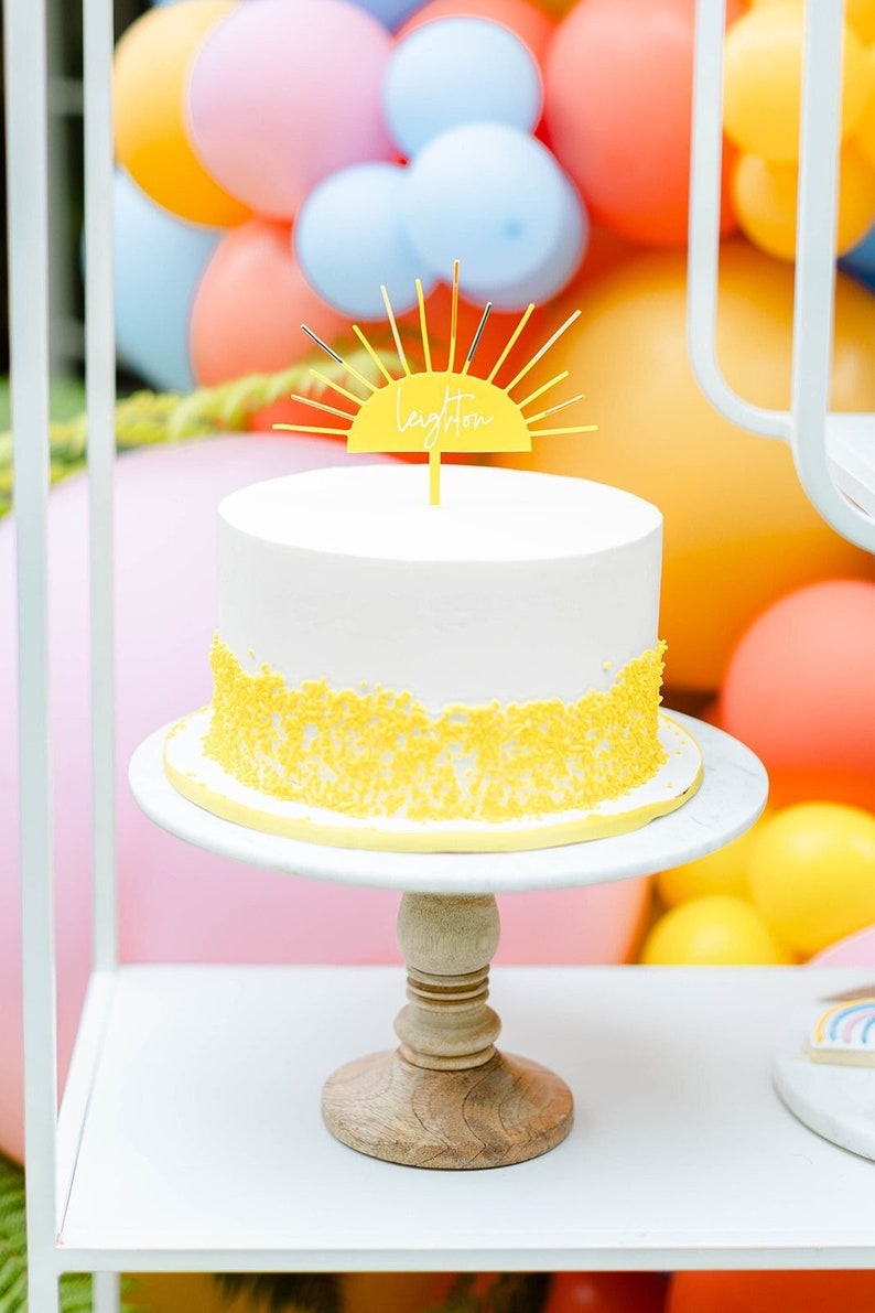 Sun Cake Topper | Personalized Cake Topper | Birthday Cake Topper - Etsy