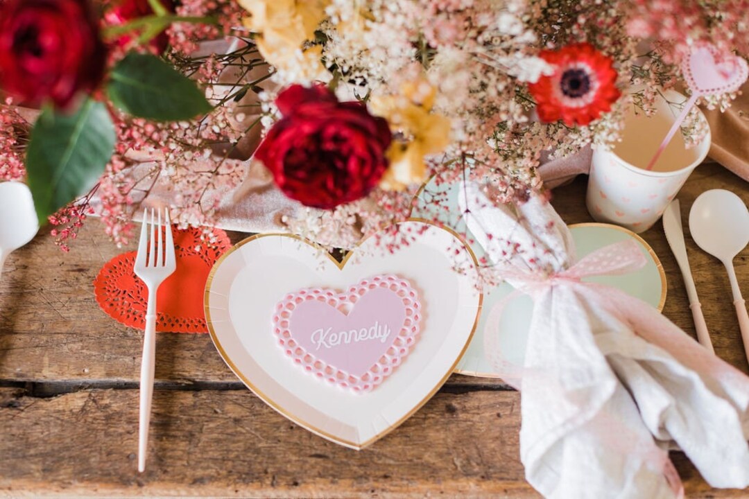 Heart Doily Place Cards | Placecards | Wedding Place Cards | Valentine ...