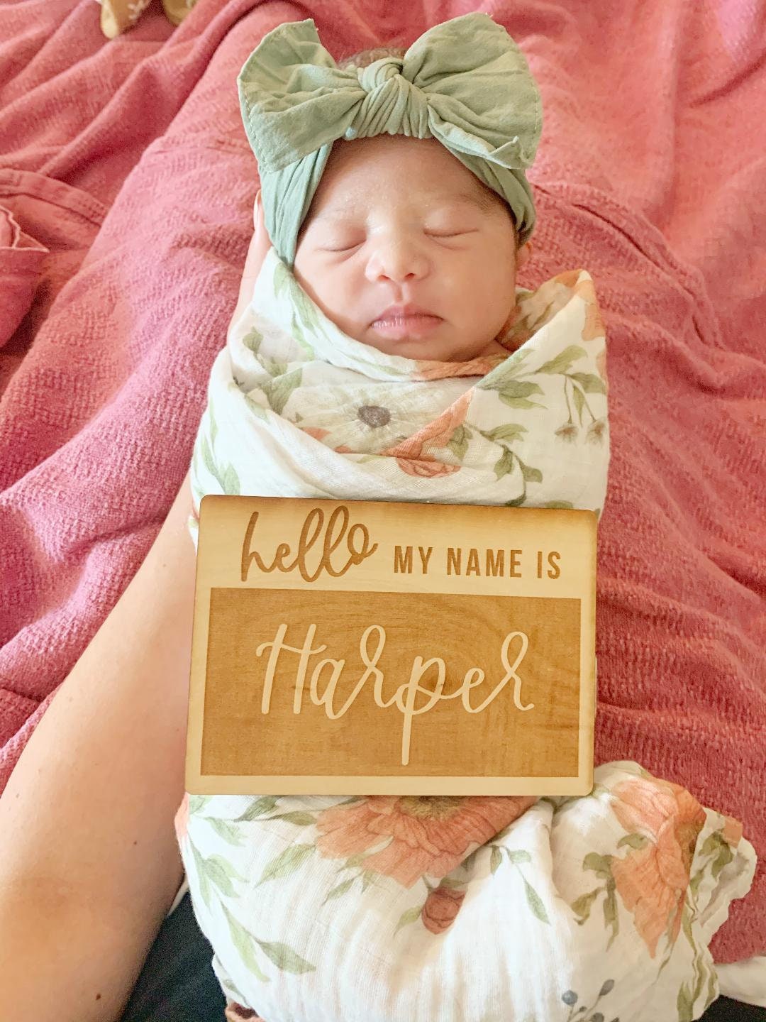 Birth Announcement Sign | Hello My Name is Sign | Custom Baby Name Sign ...