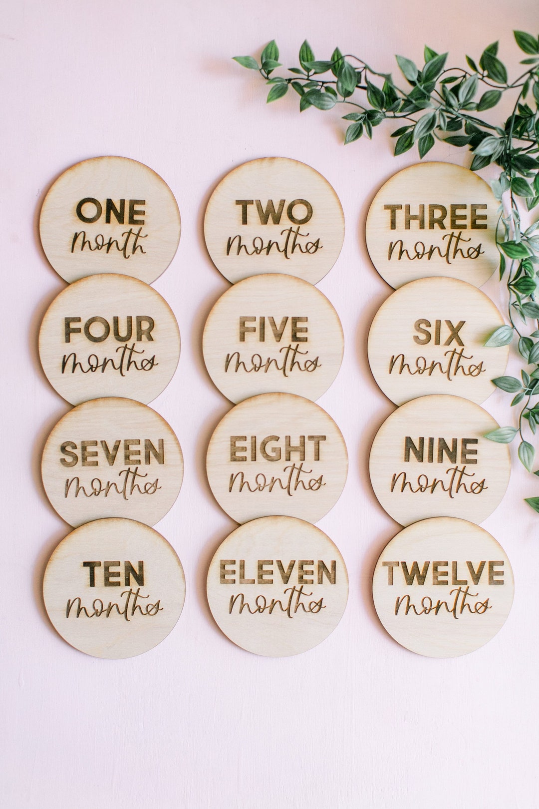 Babys First Year | Baby Monthly Milestone Wood Cut Outs | Baby Month to ...