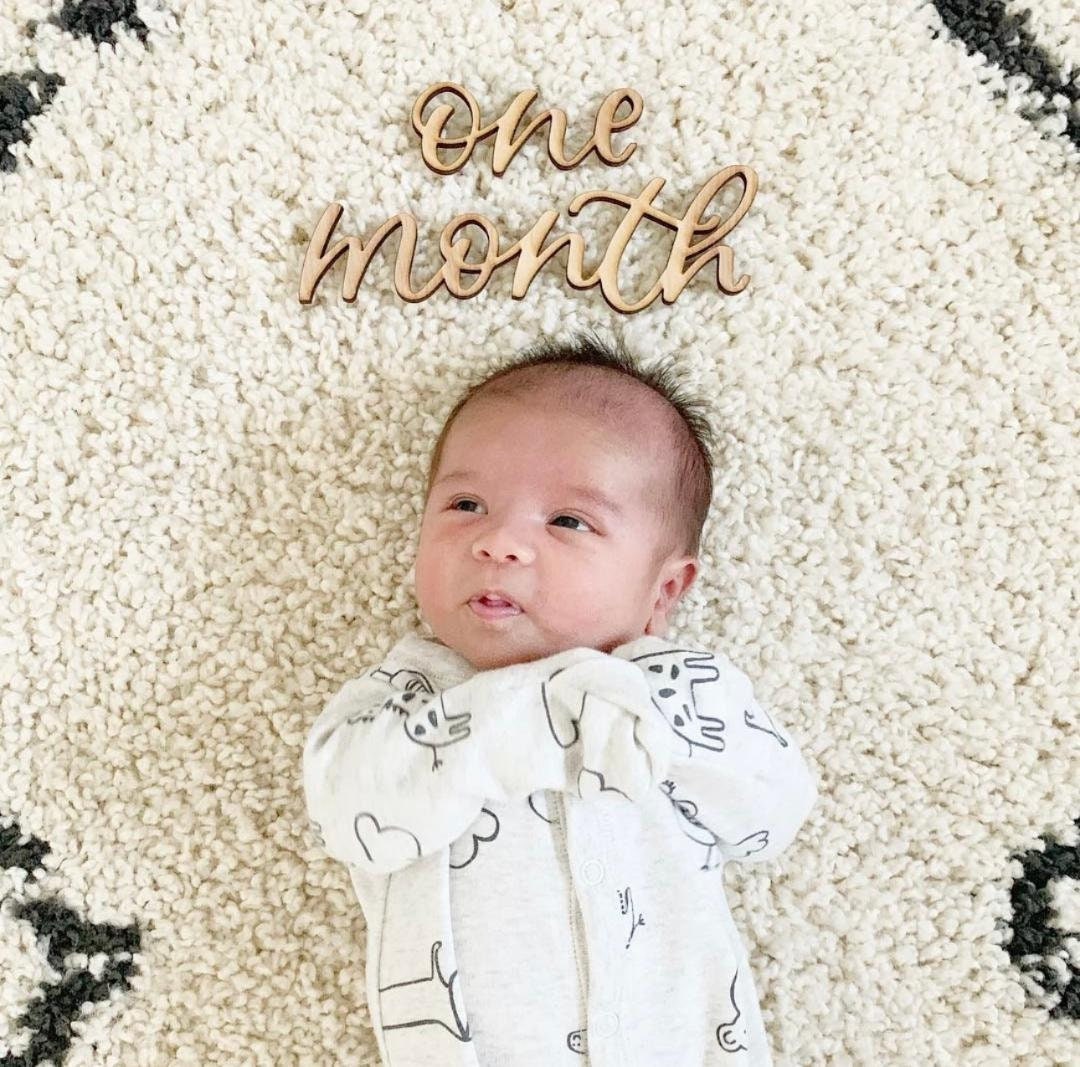 Babys First Year | Baby Monthly Milestone Wood Cut Outs | Baby Month to ...