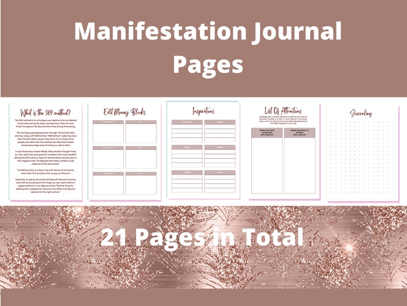 Digital Journal for Manifestation Law of Attraction Planner Manifesting ...