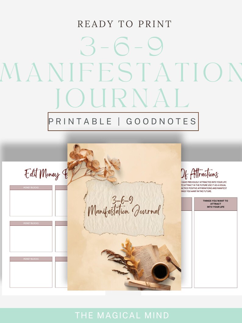 Digital Journal for Manifestation Law of Attraction Planner Manifesting ...