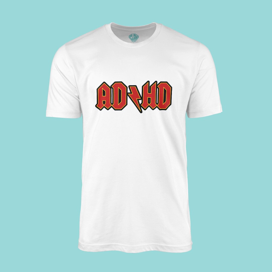 ADHD ACDC Parody T-shirt: Neurodivergent Rock and Roll Band Shirt - Etsy UK