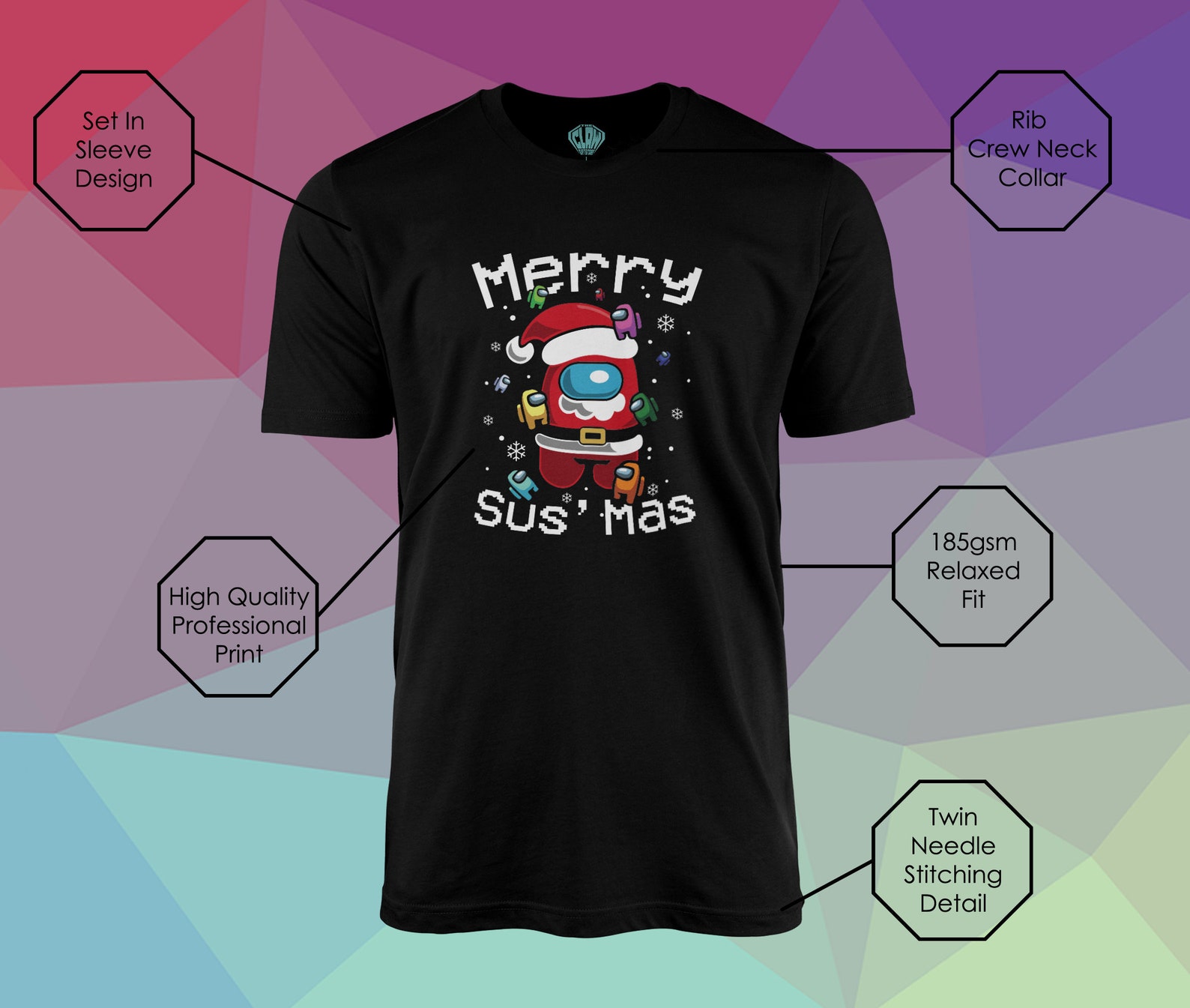 Among Us Inspired Merry Sus'mas T-shirt Black - Online Gamer - Kids ...