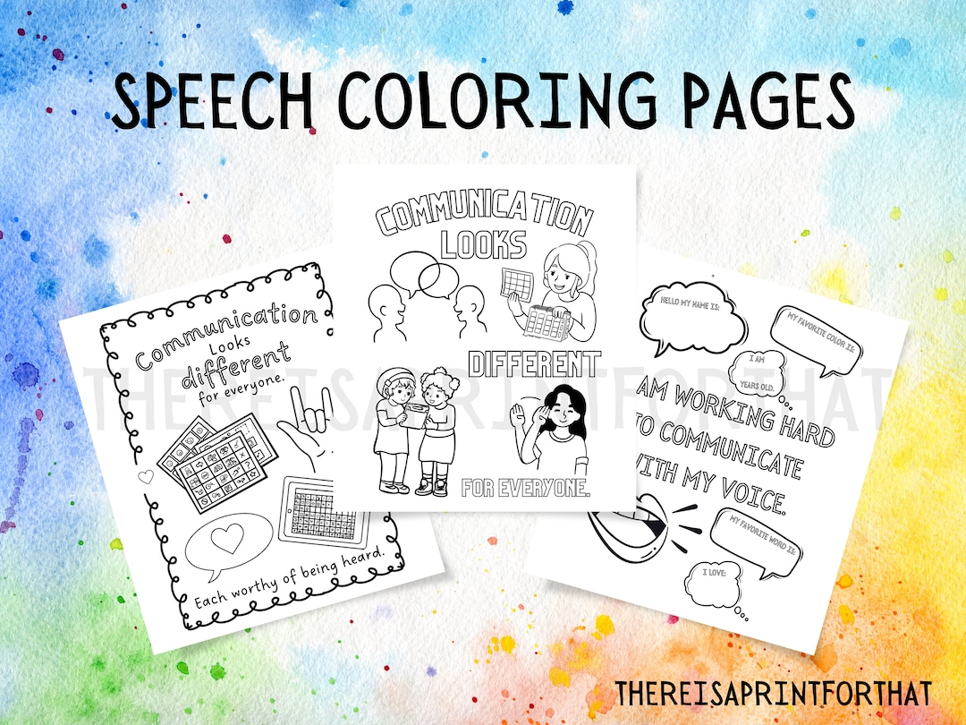 Speech Therapy Coloring Pages | Speech Coloring Pages | Inclusion ...