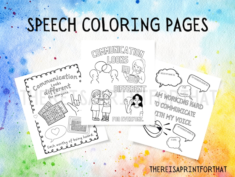 Speech Therapy Coloring Pages | Speech Coloring Pages | Inclusion ...