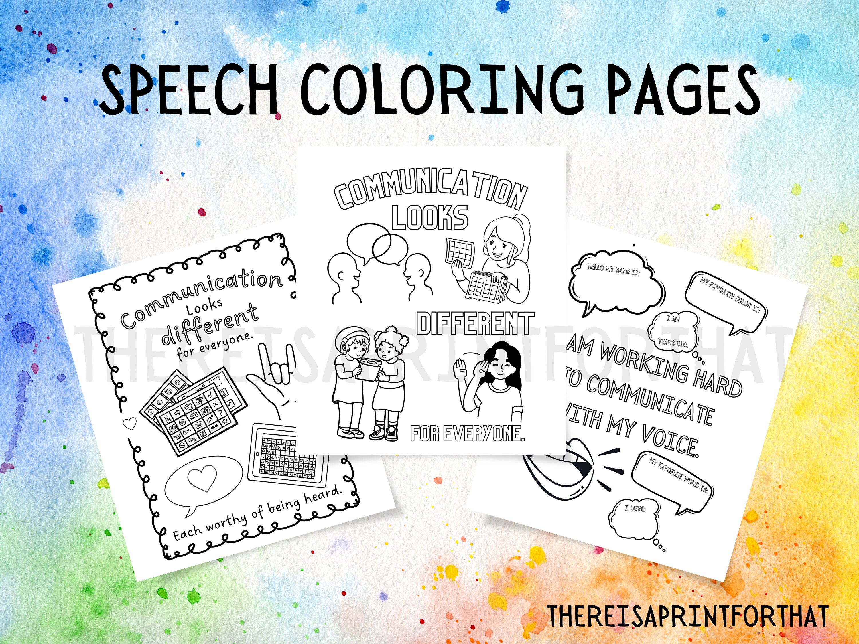 Speech Therapy Coloring Pages | Speech Coloring Pages | Inclusion ...