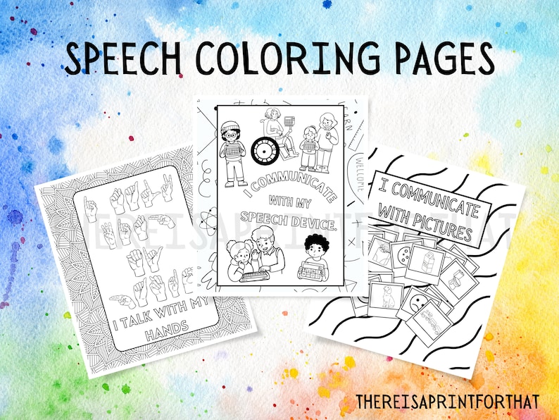 Speech Therapy Coloring Pages | Speech Coloring Pages | Inclusion ...