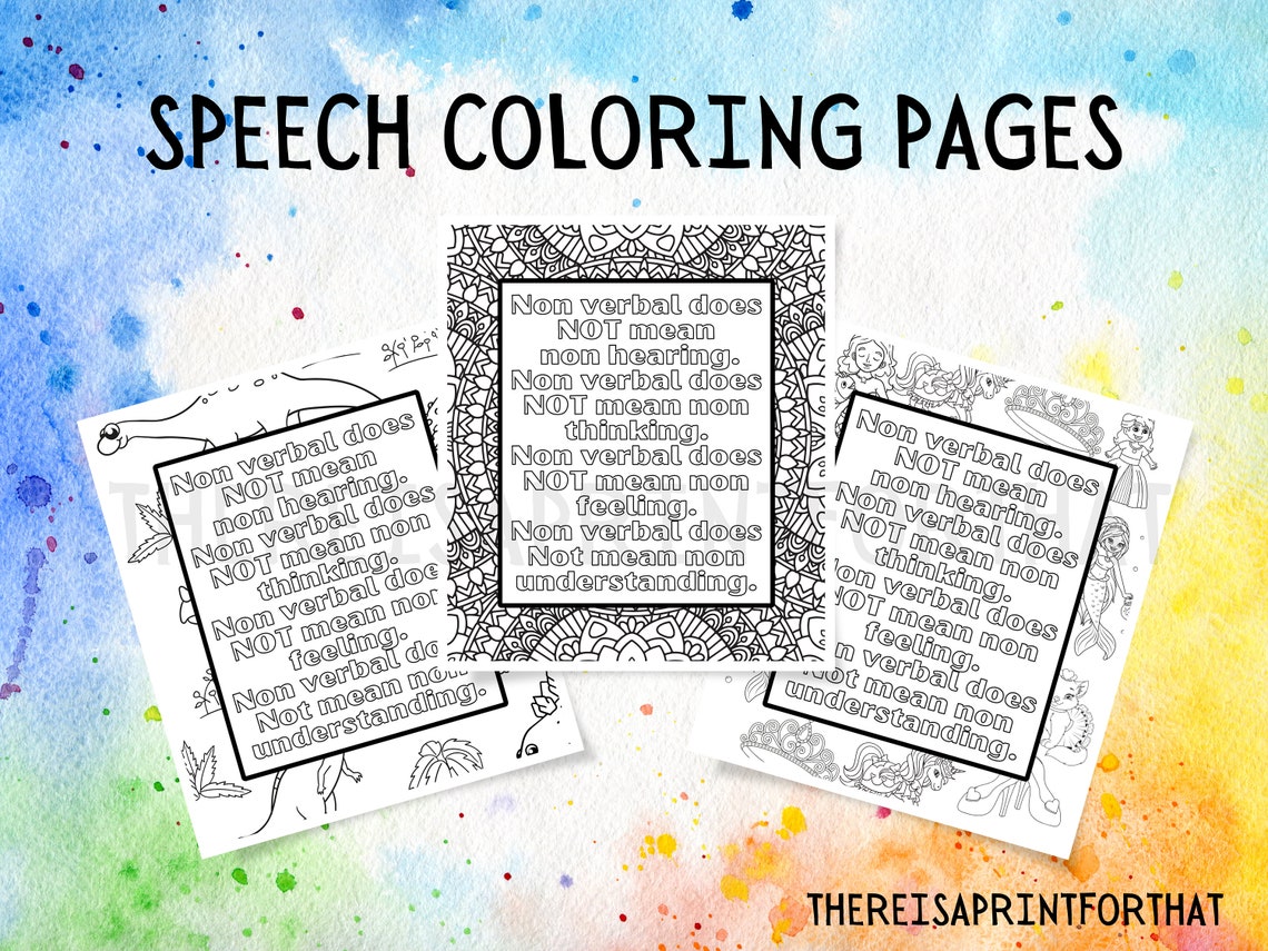 Speech Therapy Coloring Pages | Speech Coloring Pages | Inclusion ...