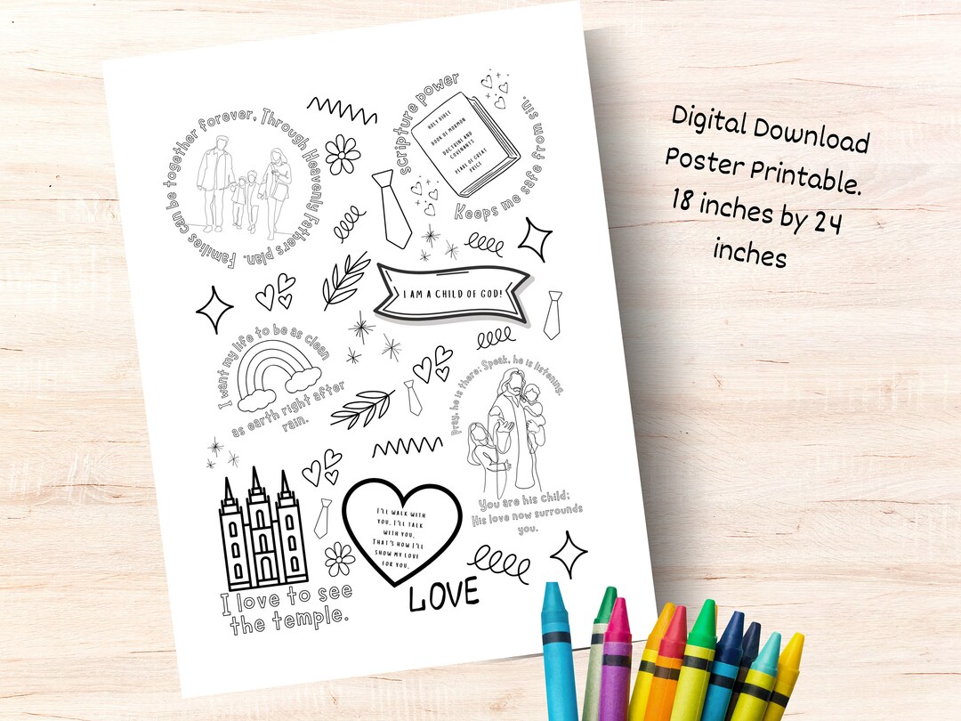 LDS Coloring Poster General Conference Poster LDS Primary Poster - Etsy