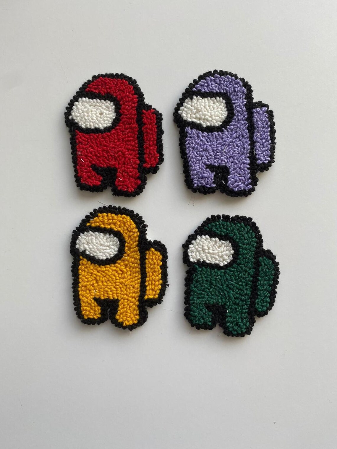 Among Us Design Punch Needle Coaster Kit DIY 4pcs Tufting Project Kit ...