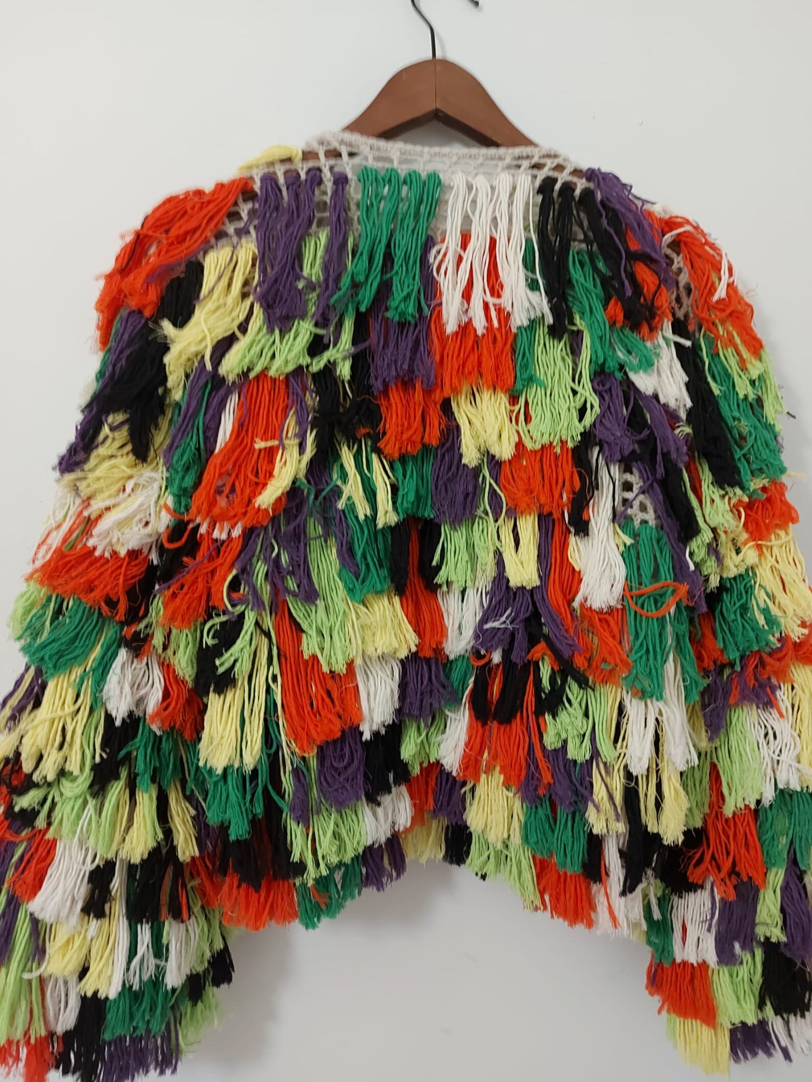 Mid Length Shaggy Jacket With Long Sleeves. Fringe Coat , Halloween ...