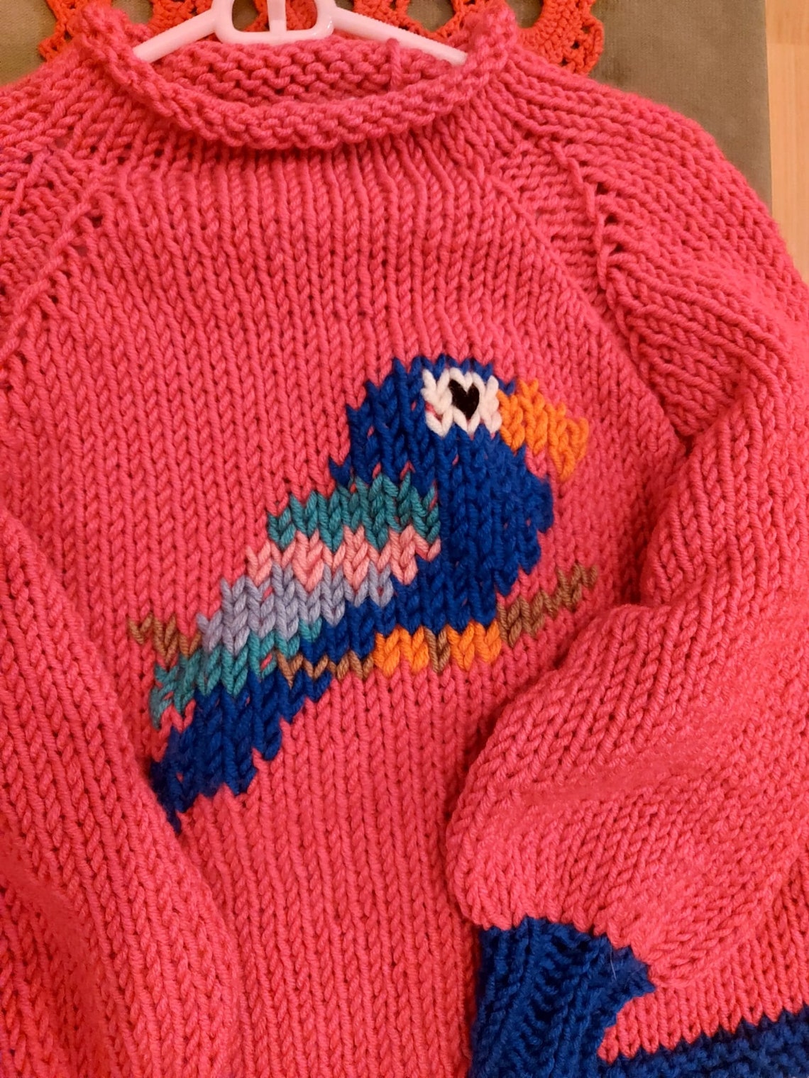 Valentines Day , Colorful Bird Patterned Womens Sweater , Emnroidery ...