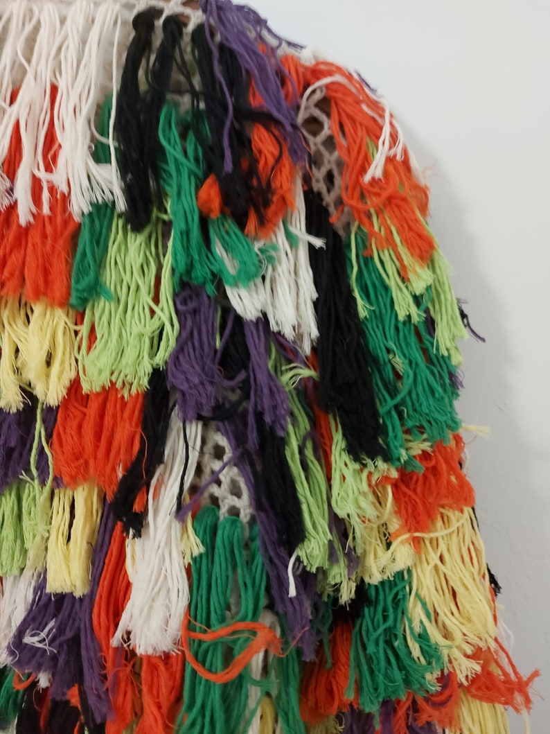 Mid Length Shaggy Jacket With Long Sleeves. Fringe Coat , Halloween ...