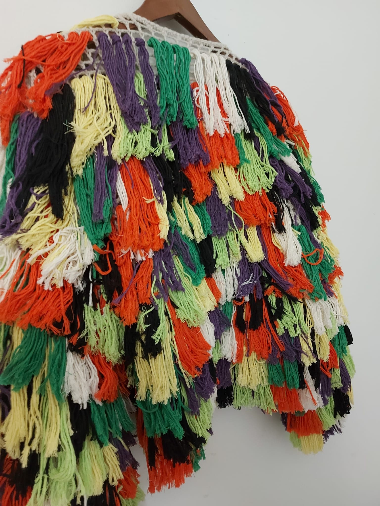 Mid Length Shaggy Jacket With Long Sleeves. Fringe Coat , Halloween ...