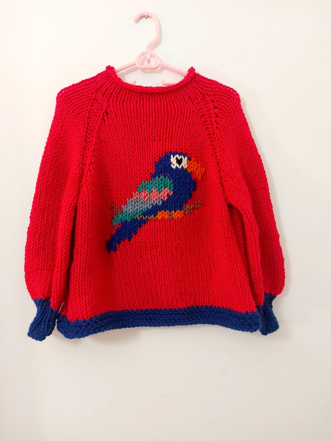 Valentines Day , Colorful Bird Patterned Womens Sweater , Emnroidery ...