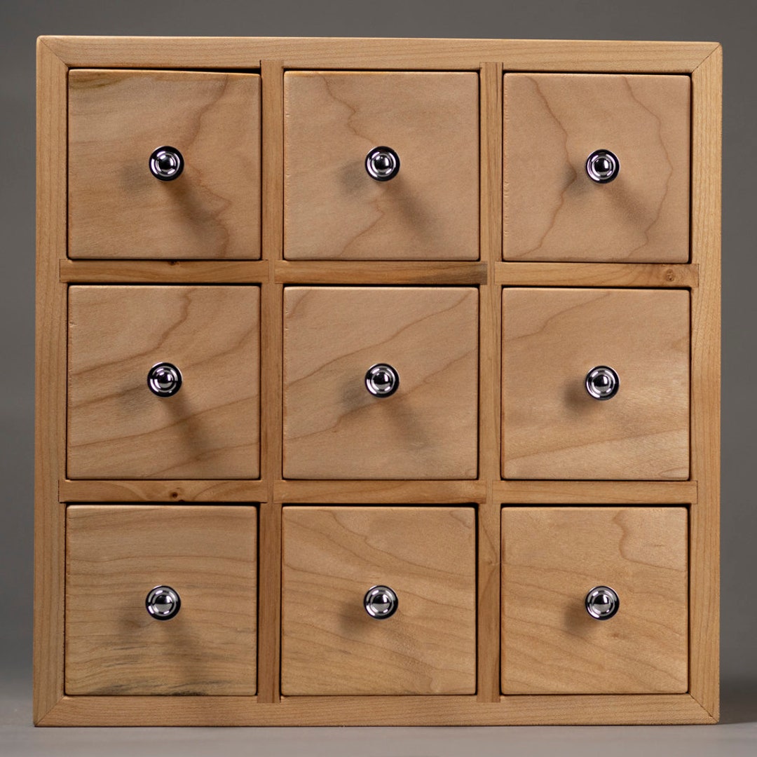 9-drawer Modern Apothecary Style Cabinet Chest, Maple /alder Wood ...
