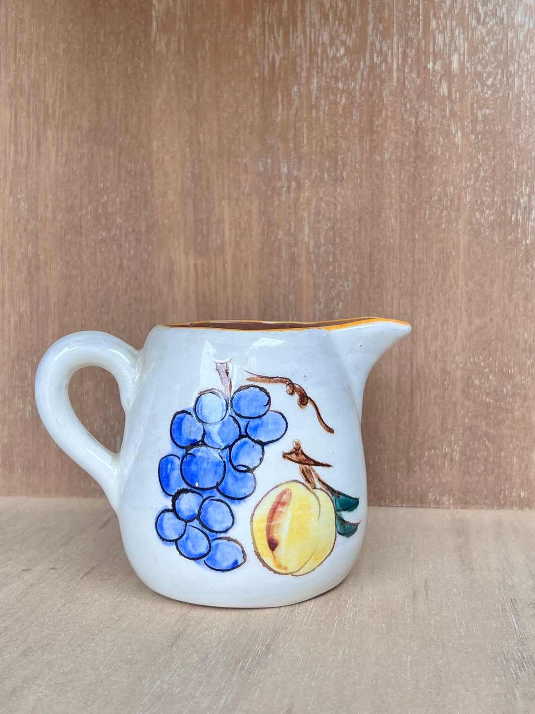 Vintage Stangl Pottery Fruit Pattern Ceramic Creamer or Small Pitcher ...
