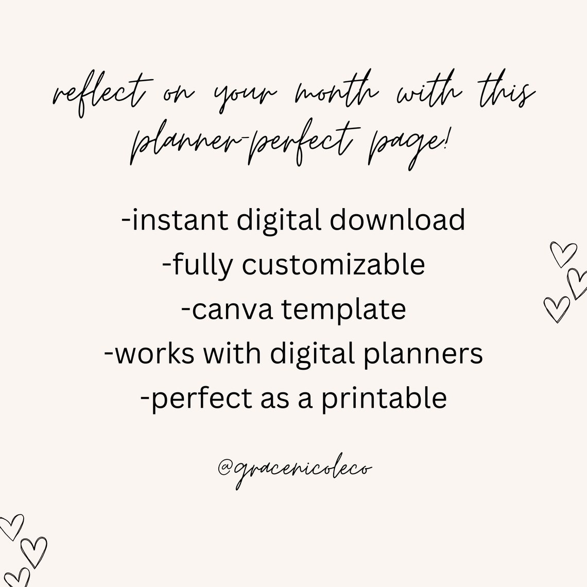 Monthly Reflection Digital Planner Page Monthly Review Fully ...