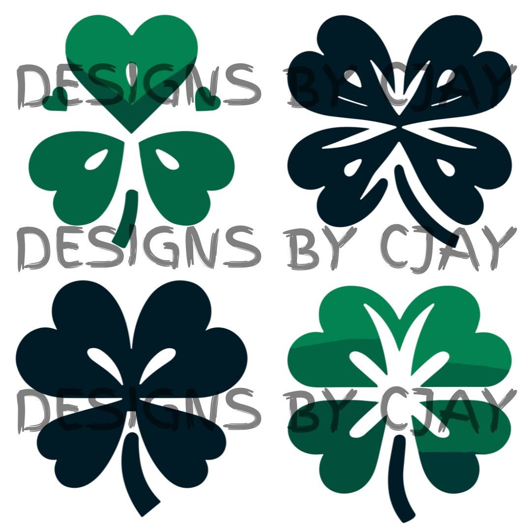 Shamrock SVG Bundle | Clover Leaf SVG | St Patricks PNG | 4 Leaf Clover ...