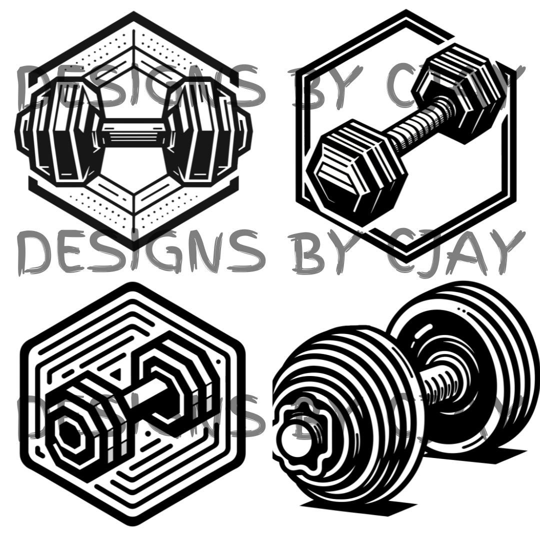 Dumbbell SVG Bundle | Fitness Clipart Bundle | Weight Lifting Png ...