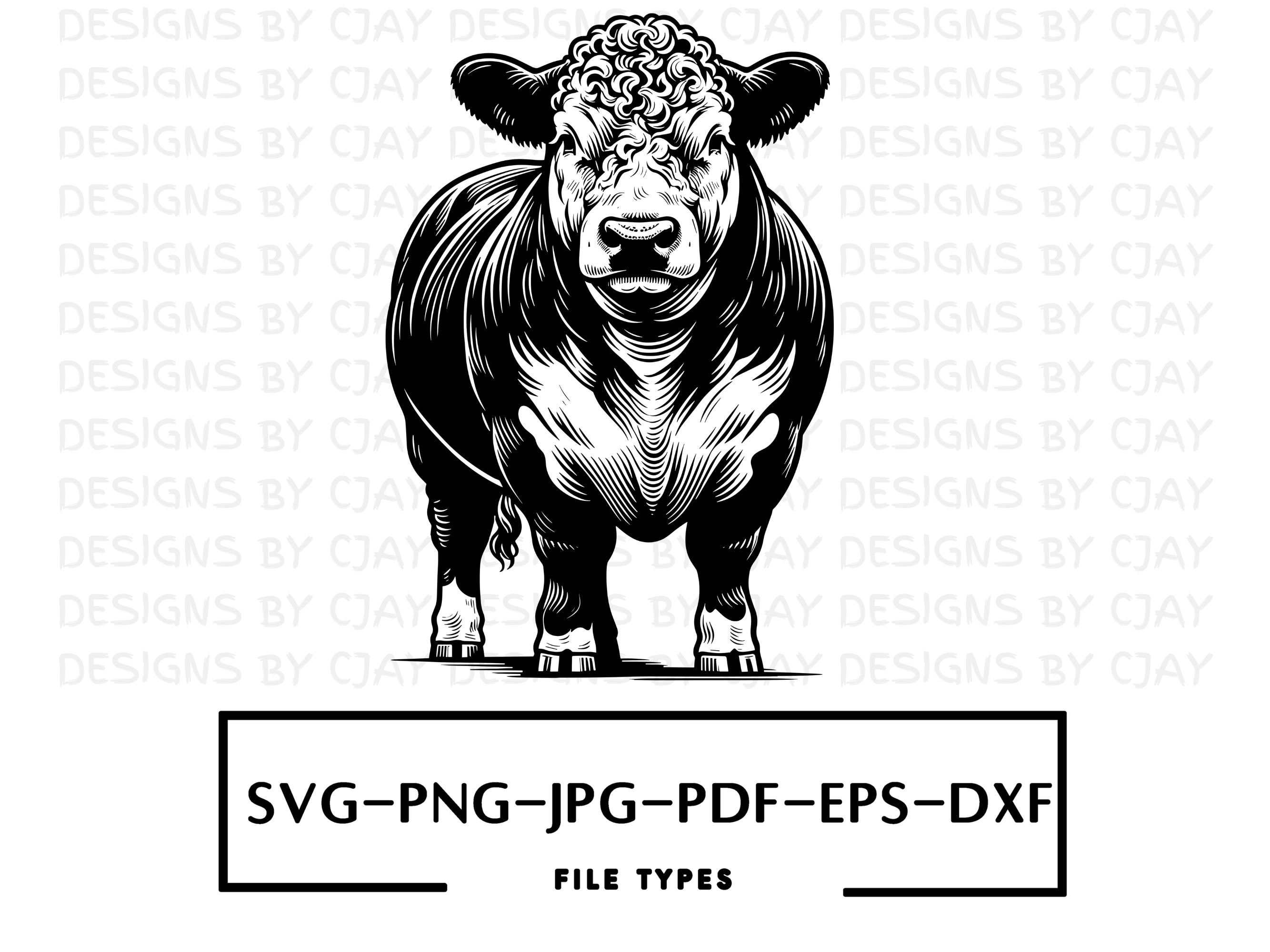 Hereford SVG | Hereford Laser Cut File | Die Cut Hereford Cricut Bull Vector | Hereford Cattle ...