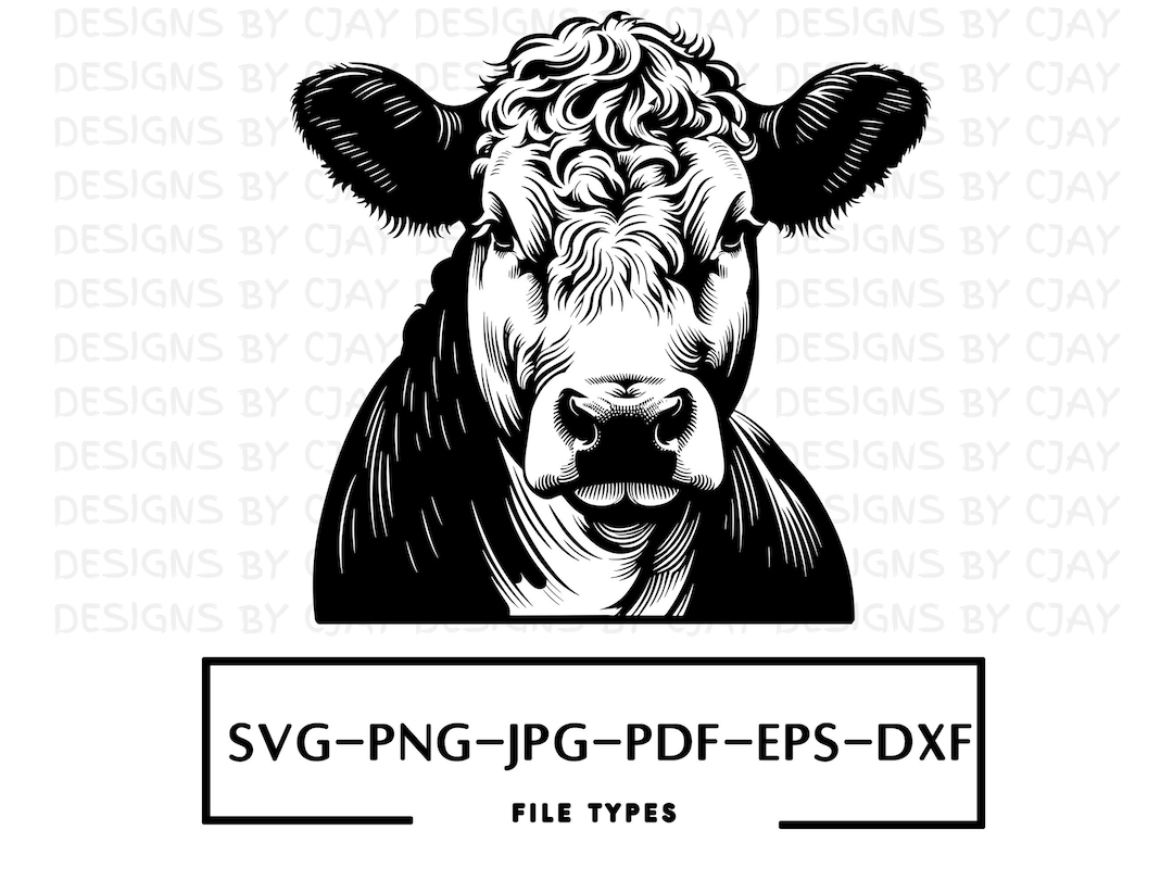 Hereford SVG | Hereford Laser Cut File | Die Cut Hereford Cricut Bull Vector | Hereford Cattle ...