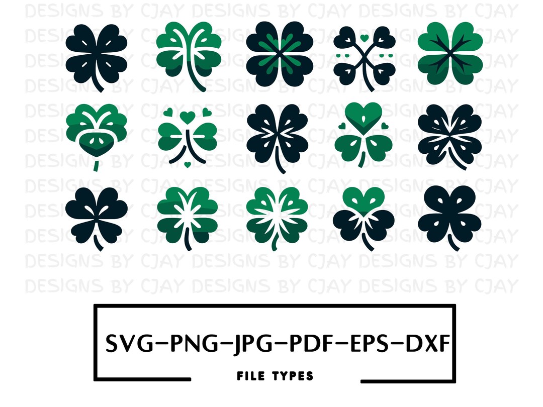 Shamrock SVG Bundle | Clover Leaf SVG | St Patricks PNG | 4 Leaf Clover ...