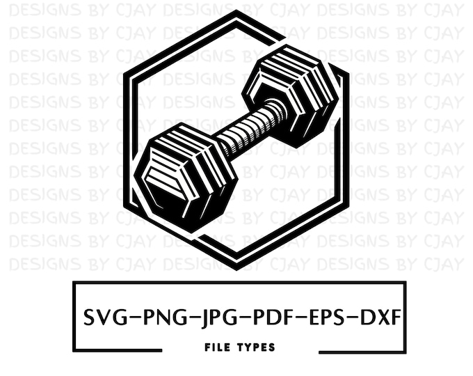 Dumbbell SVG. Dumbbell Png. Dumbbell Clipart. Dumbbell Cut File ...