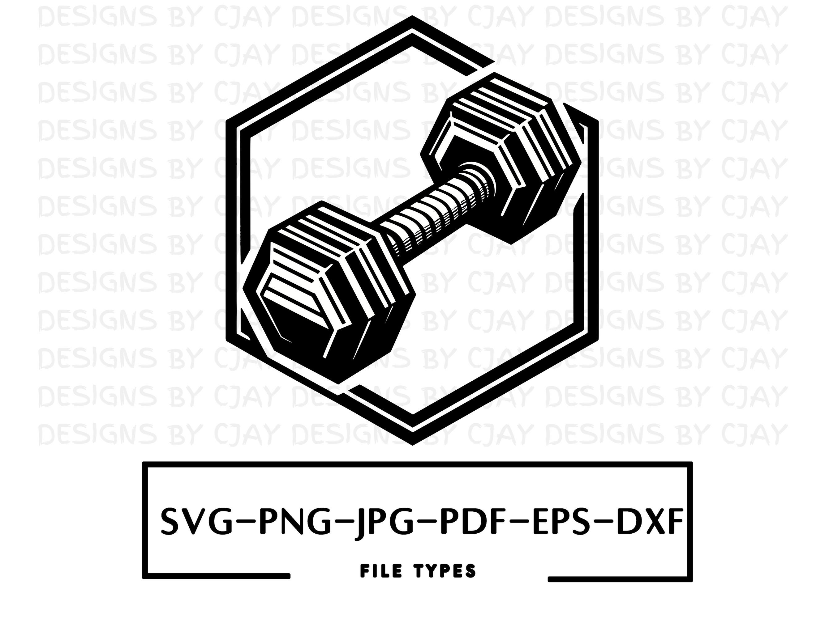 Dumbbell SVG Gym Silhouette Gym Cut Files Barbell Svg Weight Svg Gym ...