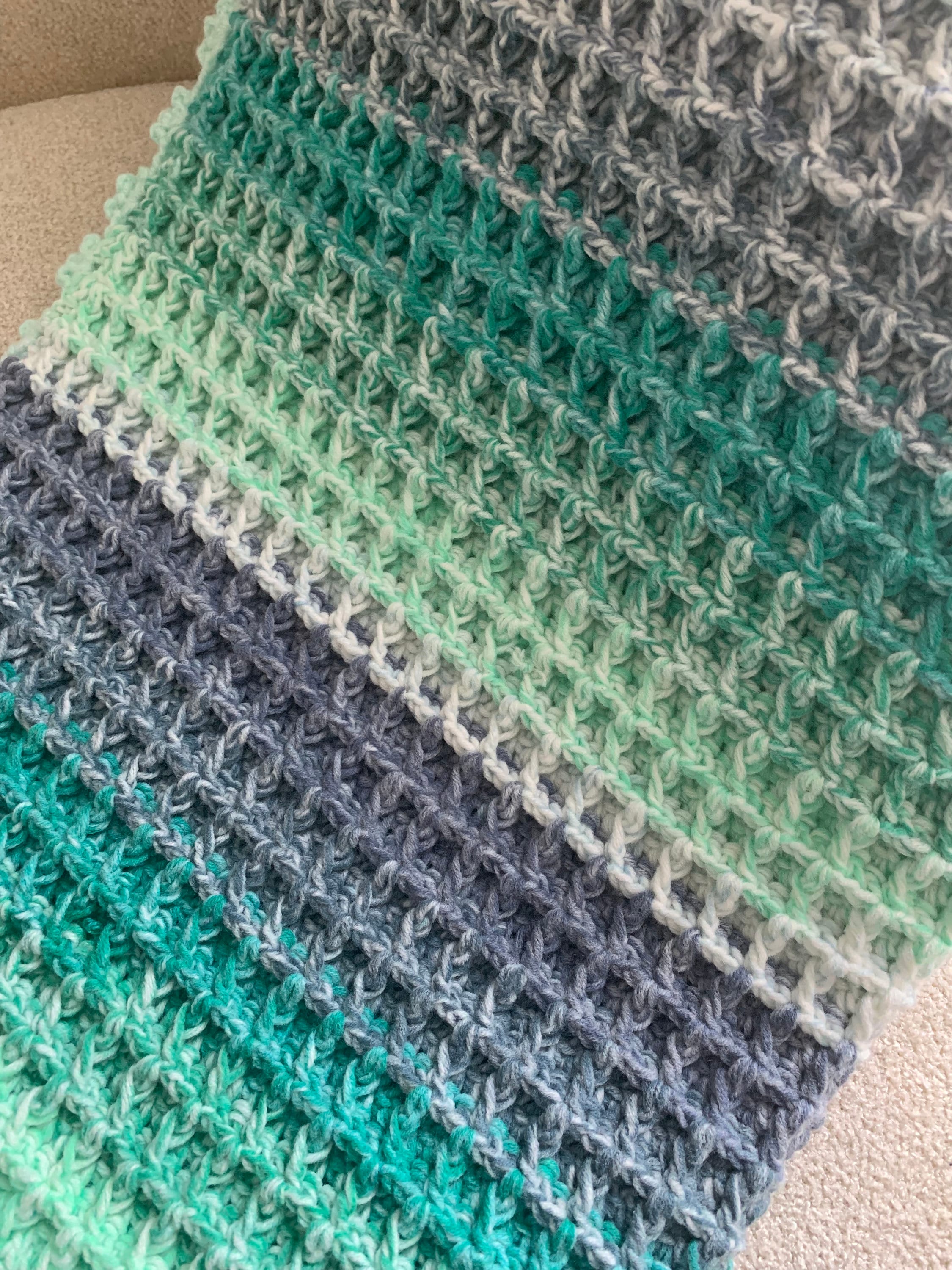 PDF and PNG Pattern in English and French, Waffle Stitch Plaid Pattern ...