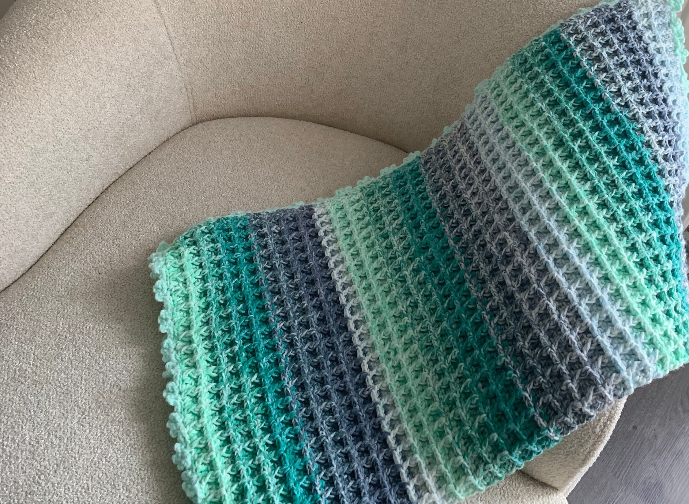 PDF and PNG Pattern in English and French, Waffle Stitch Plaid Pattern ...