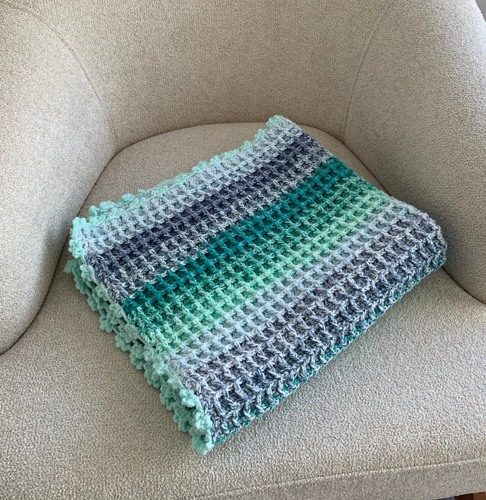 PDF and PNG Pattern in English and French, Waffle Stitch Plaid Pattern ...